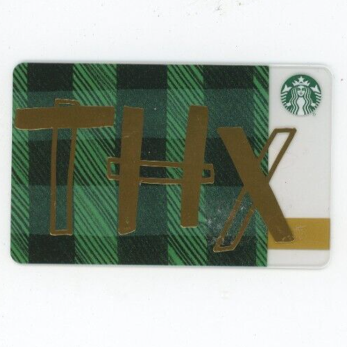 2016 Starbucks Gift Card THX Green Black Plaid Used | eBay