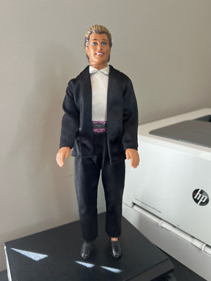 Vintage Mattel Barbie 1990s Ken Doll Molded Brown Hair With Tux Outfit ...