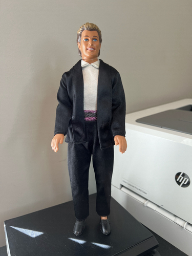 Vintage Mattel Barbie 1990s Ken Doll Molded Brown Hair With Tux Outfit ...