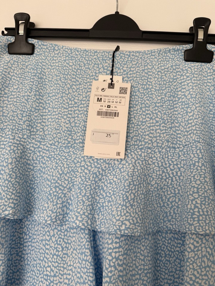Zara Blue And White Leopard Print Skort Size Medium BNWT | eBay UK