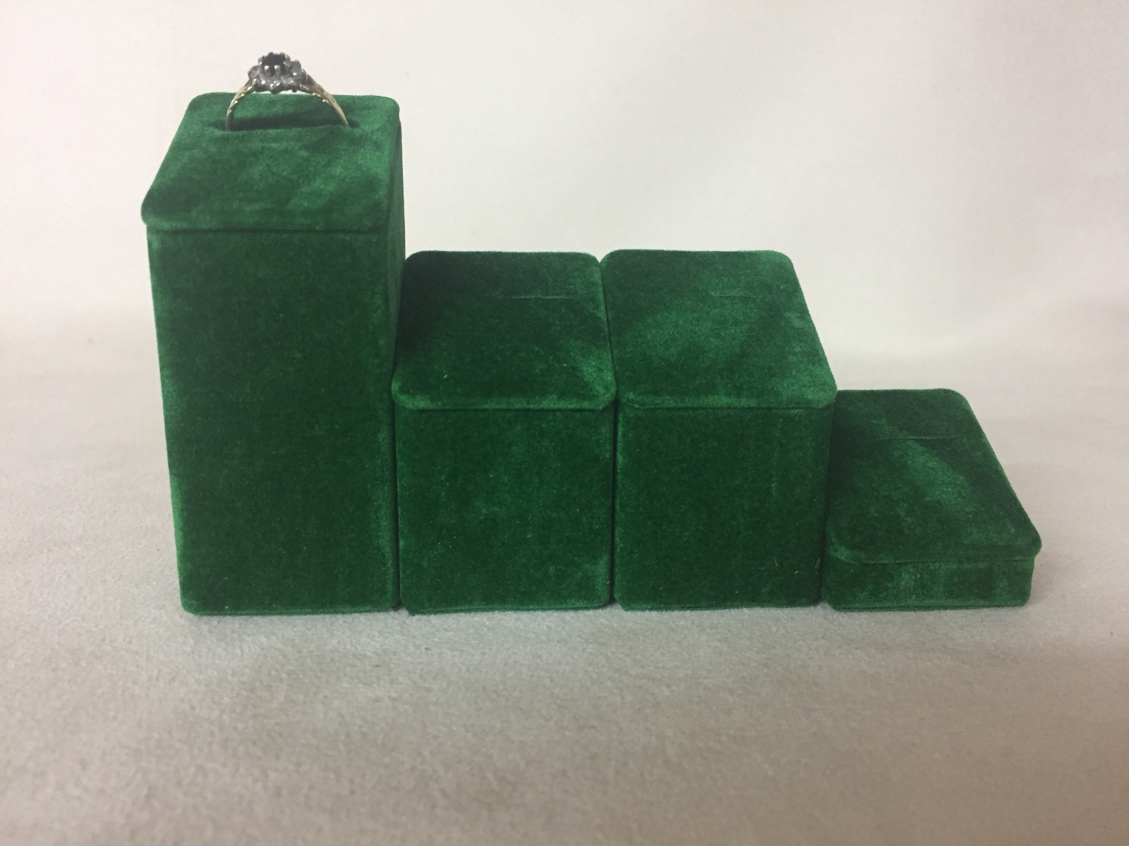 Set of 4 Jewellery Display Ring Stands *antique green Made in the UK ...