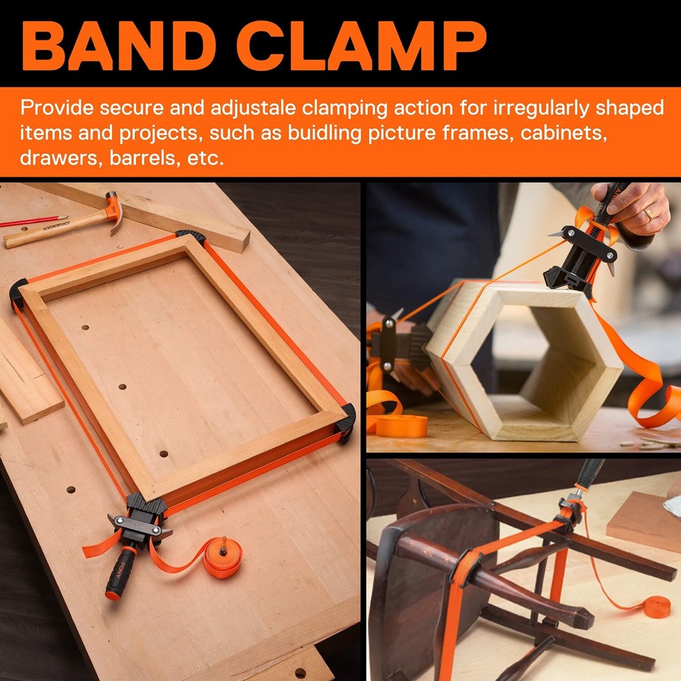 PONY 5-in-1 Band Clamp 4PC 6-2/7" Spring Clamp Frame Clamping Strap ...