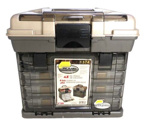 PLANO Guide Series 1374 plastic fishing tackle box approx 11 x 16 x 15. ...