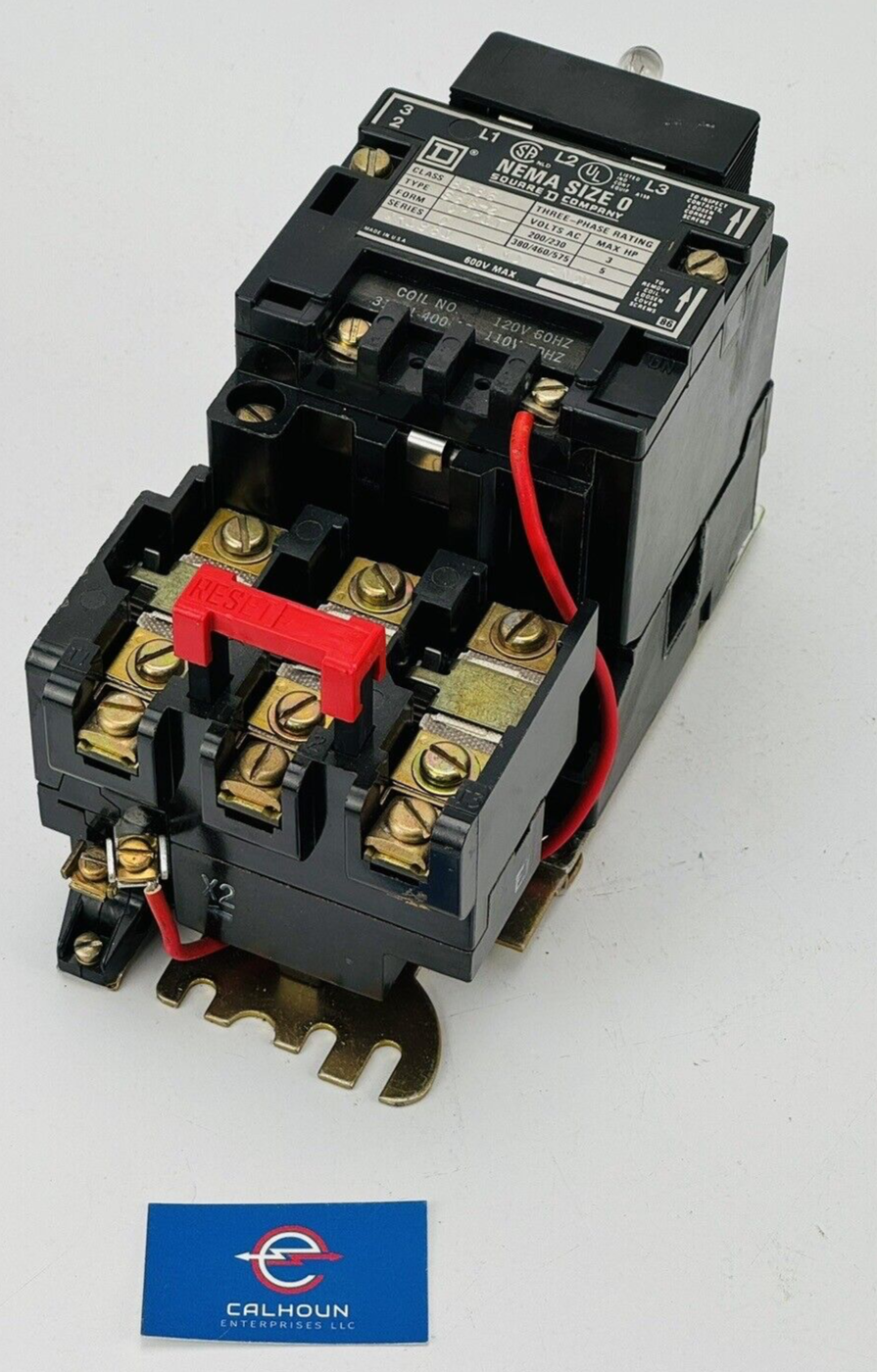 Nice! SQUARE D Class 8536 Type SBG-2 Motor Starter 120V 60Hz Coil ...