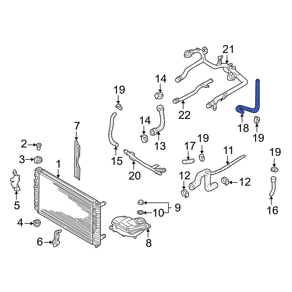 For Audi A4 Quattro 1998-2001 Audi 078121058M Lower Engine Coolant ...