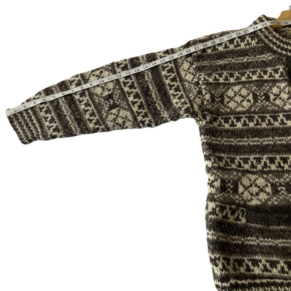 VTG Pure Nepal Wool Aztec Print Full Zip Norway Jacket Coat Sweater Men ...
