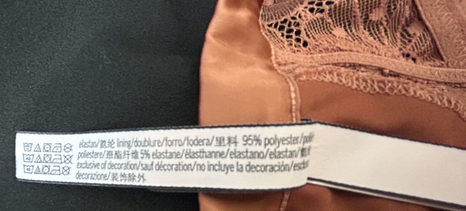 Victoria’s Secret Bralette Womens SMALL S-DD Lace Floral Rust Brown ...