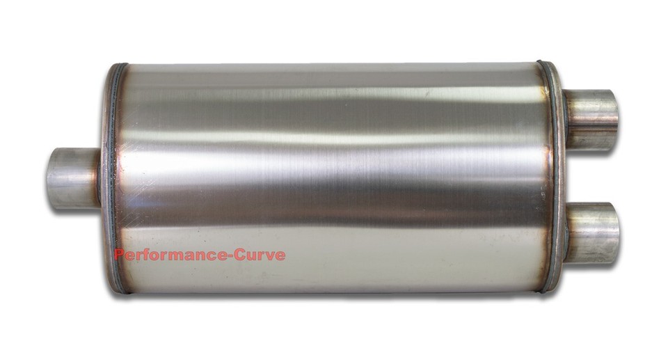 Performance Exhaust Muffler MAX FLOW Stainless Steel 3" / Dual 3" 5x11 ...