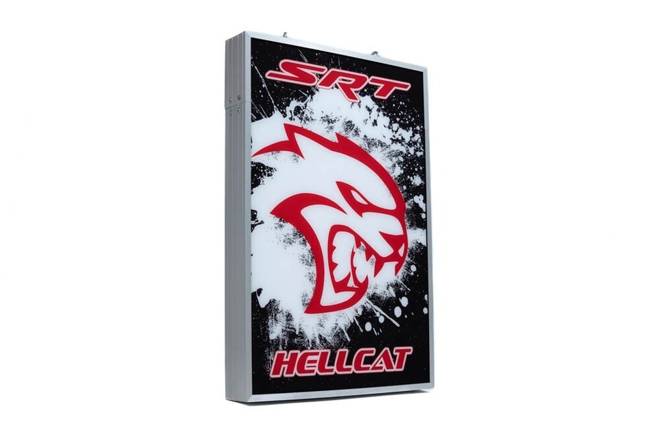 Dodge Hellcat LED Backlit Sign – Challenger Charger Garage Wall Light ...