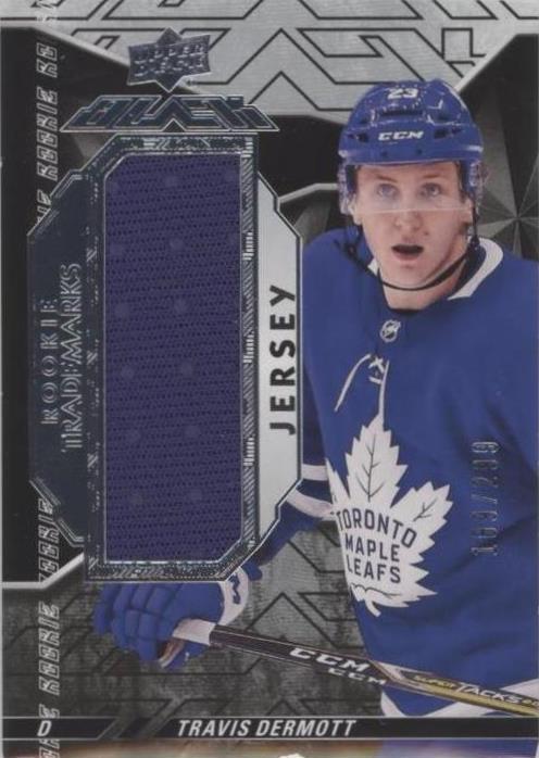 2018-19 SPx - Ud Black Rookie Trademarks Relics Travis Dermott #RT-TD ...