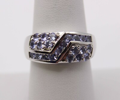 Amethyst Channel Set Retro 10k WG White Gold Estate Ring Sz 8 4.7g ...