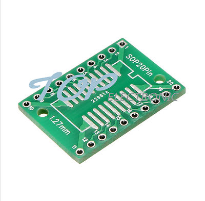 50PCS SOP20 SSOP20 TSSOP20 To DIP20 0.65/1.27mm IC Adapter PCB Board ...