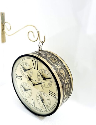 World Time Victoria Station Double Sided Railway Clock Functional Clock ...