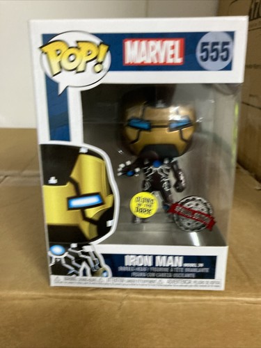 (SE) POP! Vinyl ACTION FIGURE MARVEL GLOW- IRON MAN MODEL 39 #555, Free ...