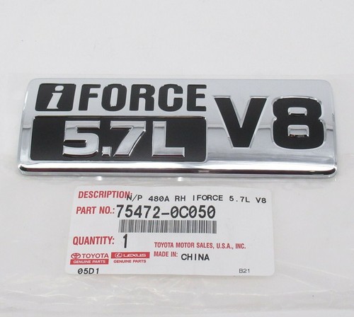 Genuine OEM Toyota 75472-0C050 iFORCE 5.7L V8 RH Door Nameplate 2014 ...