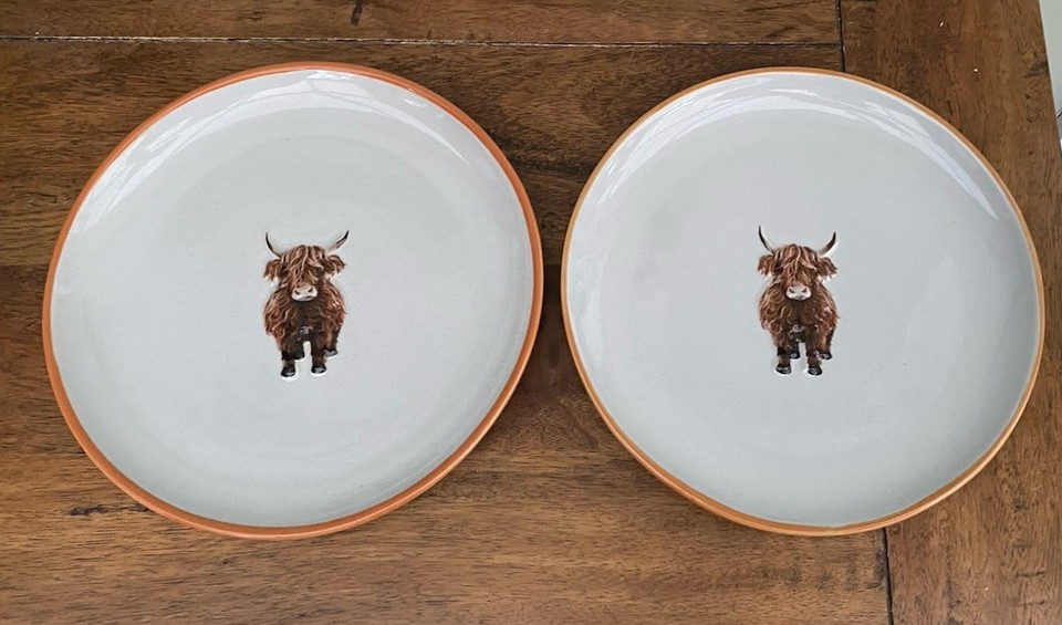 NEXT Hamish Side Plates Set Of 2 Highland Cow Table Serving - BNIB ...