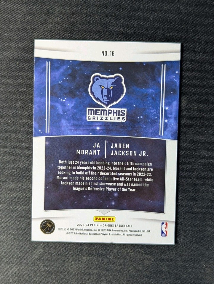 2023-24 NBA Origins Ja Morant Jaren Jackson Jr Red /75 Grizzlies | eBay ...