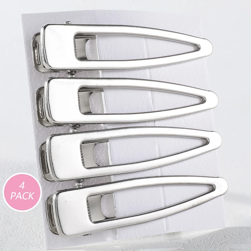 4/24Pcs Silver Y2K Hair Clips for Women Elegant Metal Duckbill Clip ...