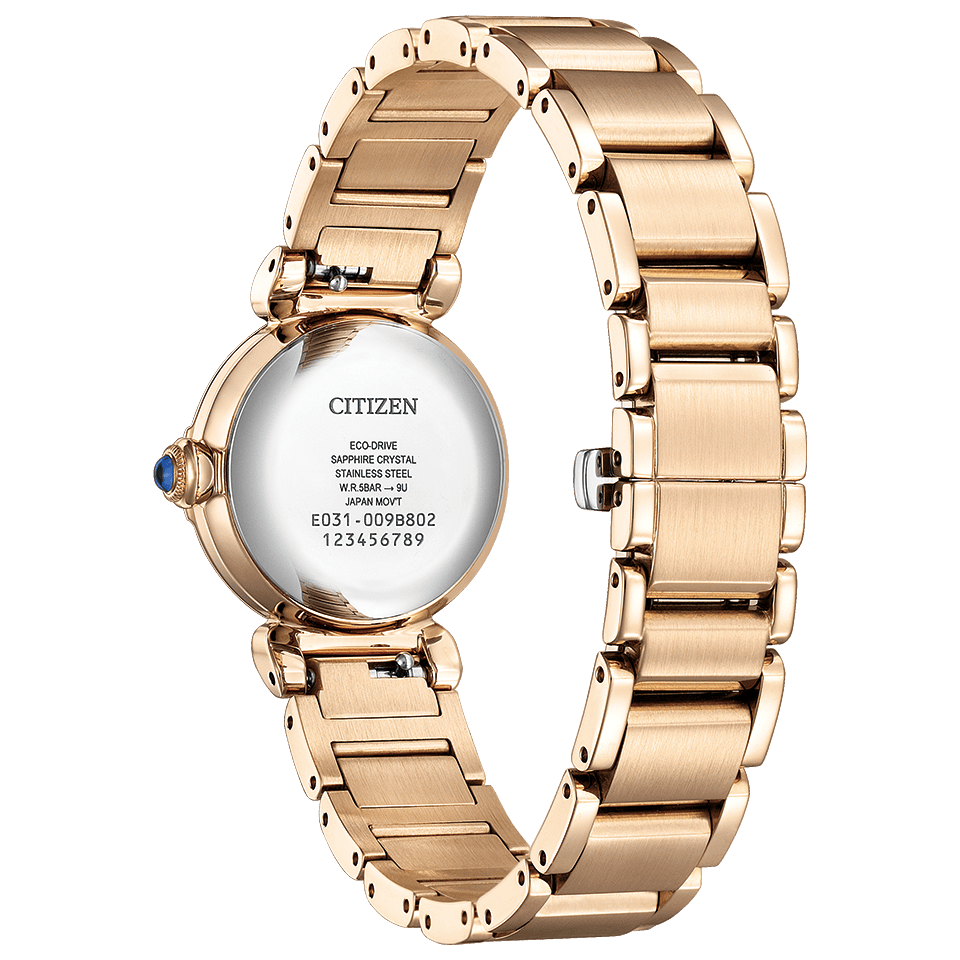 CITIZEN L ROUND Collection EM1123-62X Eco-Drive Solar Watch Gold Green ...