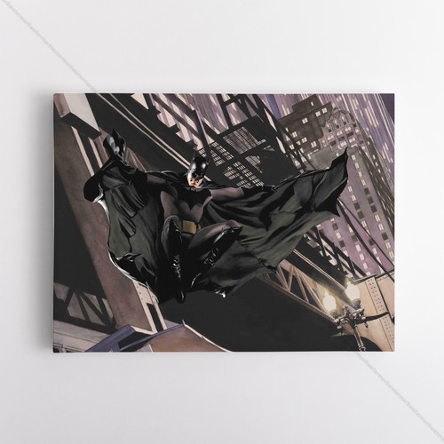 Batman Descent on Gotham Alex Ross Poster Canvas DC Comic Book Cover ...