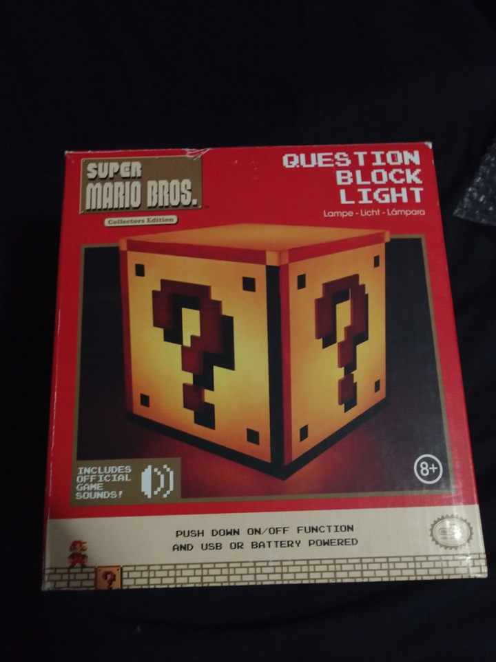 Super Mario Bros Nintendo Question Mark Block ? Yellow Cube Box Light ...