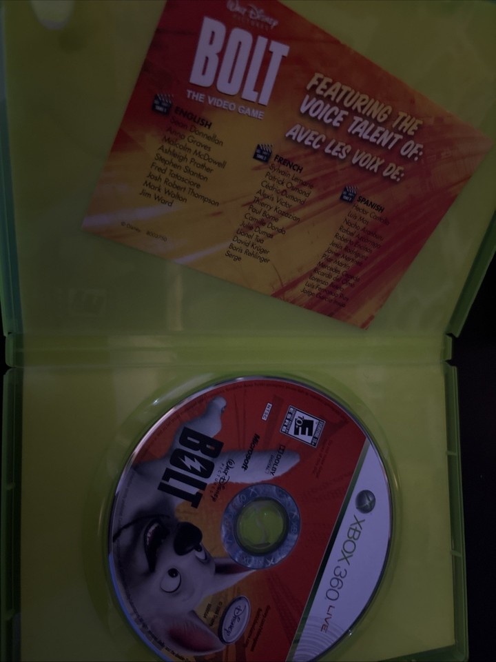 Walt Disney Bolt The Video Game Xbox 360 Great Condition 712725005382| eBay