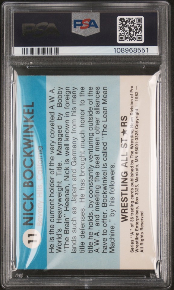 1982 WRESTLING ALL-STARS SER A #11 NICK BOCKWINKEL PSA 8 | eBay