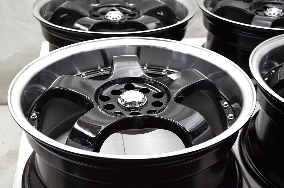 17x7.5 Black Wheels Rims 5 Lugs Honda Civic Accord Toyota Camry Corolla ...