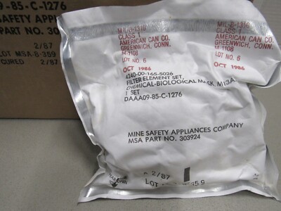 US M17 A1 A2 Gas Mask Filter Set MSA Mine Safety Appliance NOS 1987 | eBay