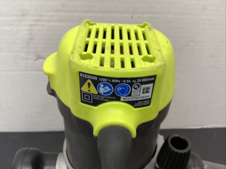 RYOBI 1-1/2" Corded Peak Fixed Base Router R163G R163GVN w/OFFSET BASE ...