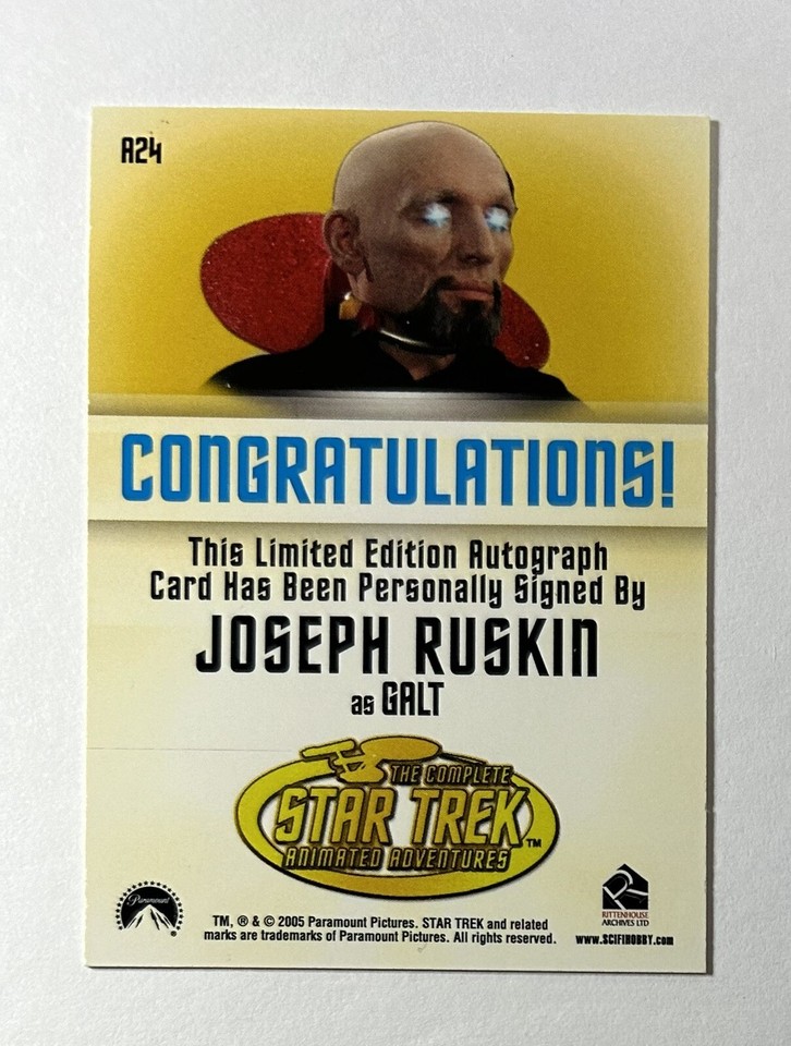 STAR TREK THE ORIGINAL SERIES A24 JOSEPH RUSKIN GALT AUTOGRAPH *STAINED ...