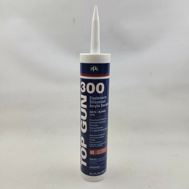 Top Gun 300 White 1416 Elastomeric Siliconized Acrylic Sealant 10.1oz ...