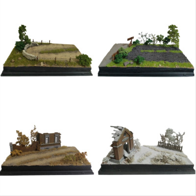 1/72 Diorama War Damaged Platform Model Military Building Model With ...