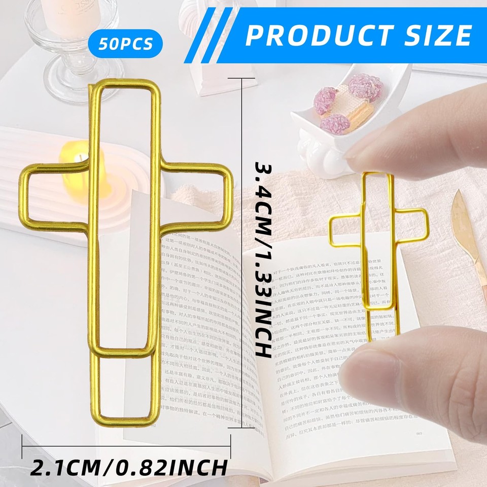 50 PCS Gold Cross Bible Paper Clips - Dual-Purpose Journaling | eBay