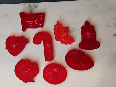 8 VTG Red HRM Cookie Cutters Christmas Valentine Birthday Easter 4th ...