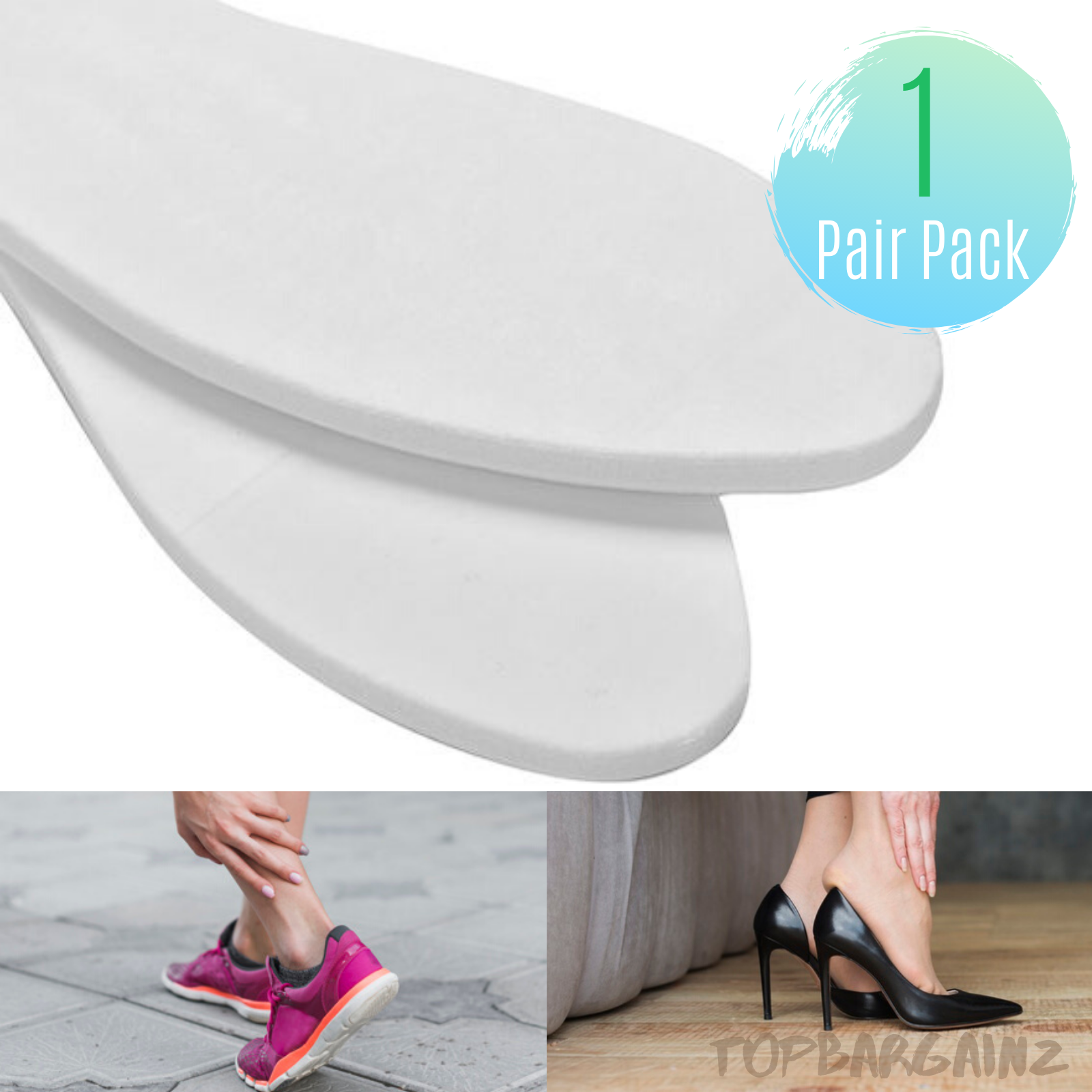 Memory Foam Insoles Unisex Orthopaedic Inner Soles Shoes Comfort Heel ...