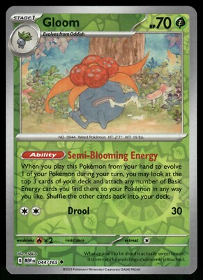 Gloom Reverse Holo NM 044/165 Scarlet & Violet 151 Pokemon Card | eBay