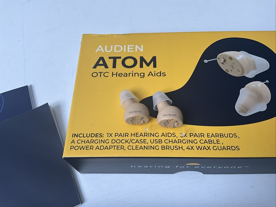 Audien Atom Rechargeable Wireless OTC Hearing Aids - OPENED BOX | eBay