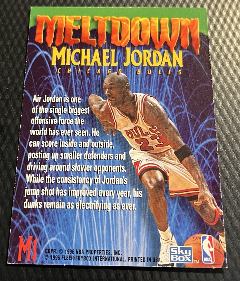 1996 Michael Jordan Bulls SSP Fleer Skybox Meltdown Insert Card ...