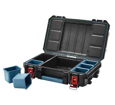 Erbauer Connecx Modular Storage Plastic & steel 6 compartment Tool case ...