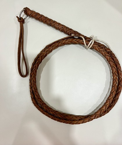 Vintagel‼️ 1980’s 5’ Rawhide Leather Bull Whip Braided Horse Cowboy ...
