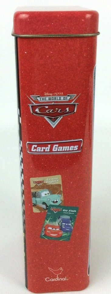 Disney Pixar Cars 2 Card Games Crazy Eights & Go Fish Red Tin Age 3 And ...