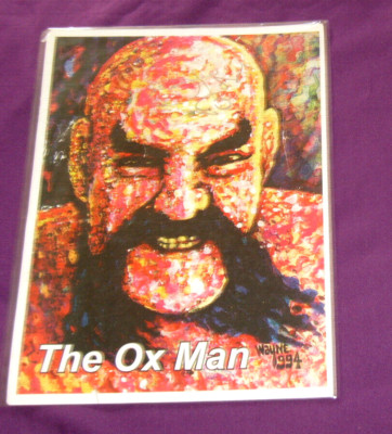 Pro Wrestler Ox Baker 8.5x11 Sketch Photo (1990s) Signed, Magazine File ...