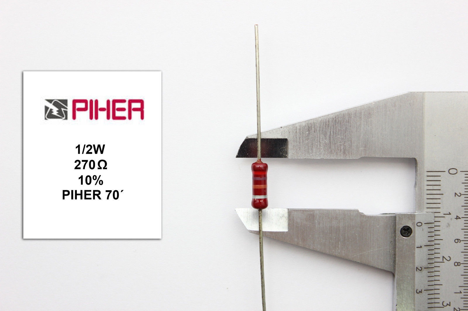 VINTAGE PIHER RESISTOR. 1/2W 270Ohm 270R 10% *1 PC* NEW ORIGINAL+ 1970 ...
