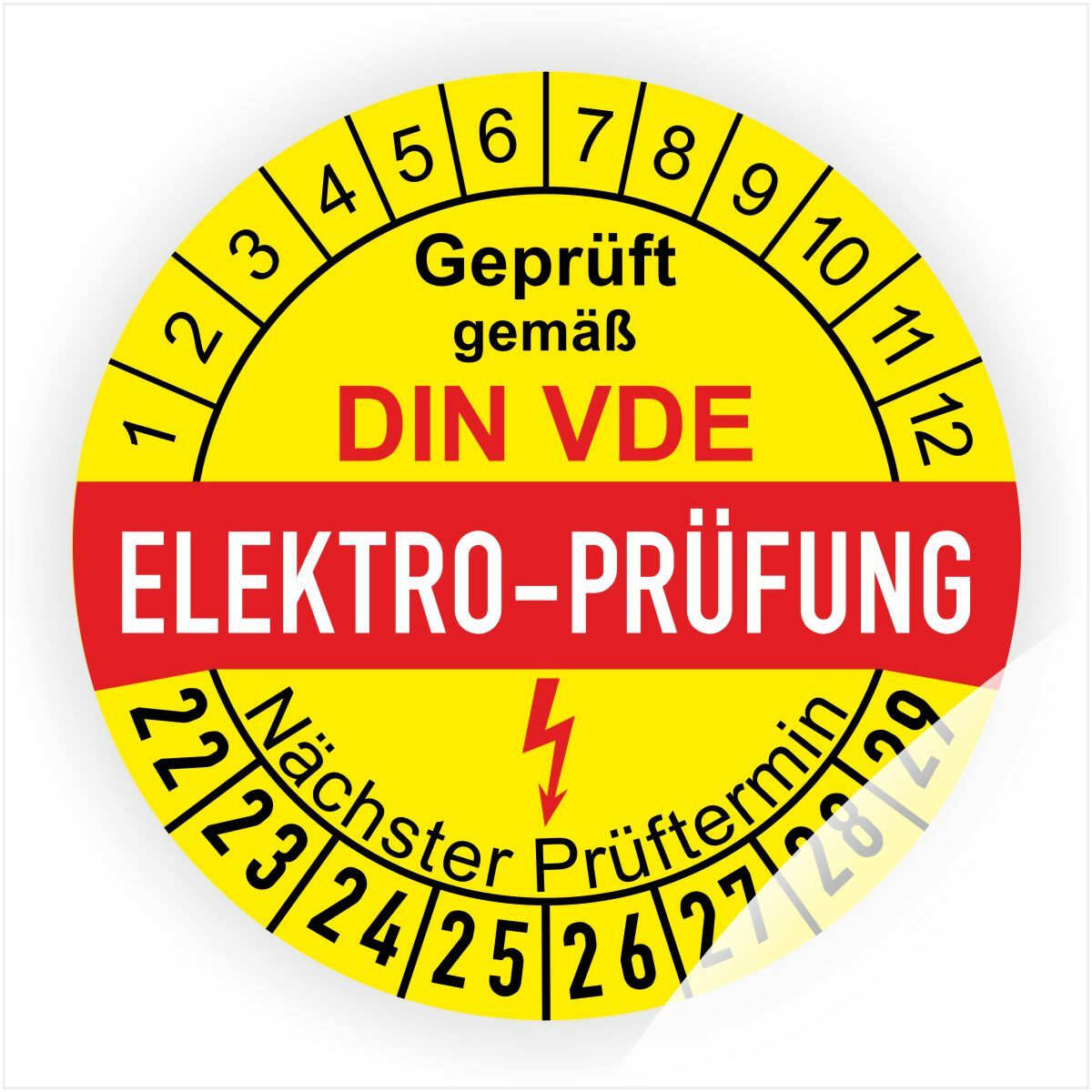 Prüfplaketten VDE Elektro-Check Ø:20-30mm Staffelpreise Wartung ...