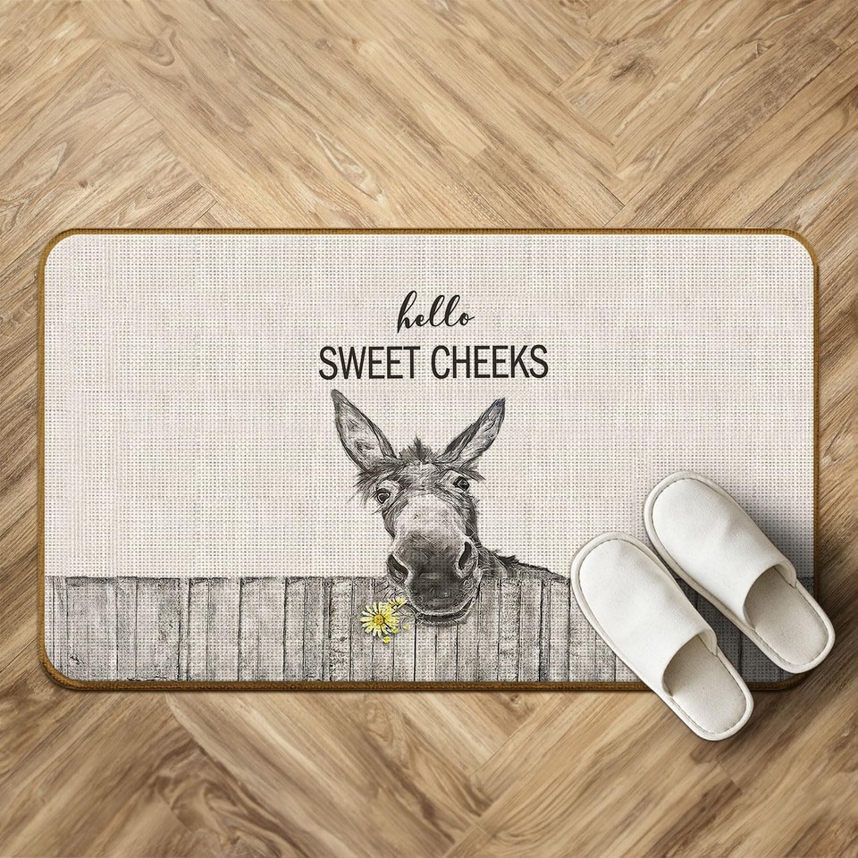 Hello Sweet Cheeks Bathroom Decor, Donkey Doormat, Funny Western Funny ...