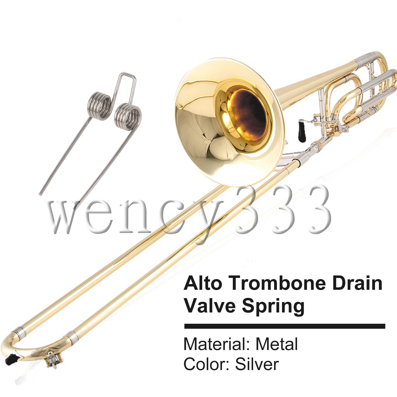 Trombone Replacement Water Key Spit Valve Spring Metal Silver for Alto ...