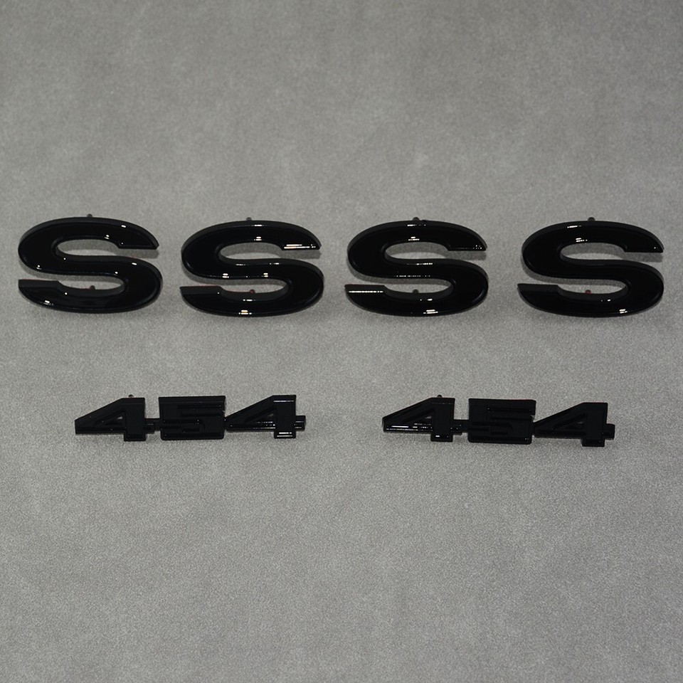 6Pc Fits 1970 1971 1972 454 SS Emblem SS 454 3D Fender Badge Gloss ...