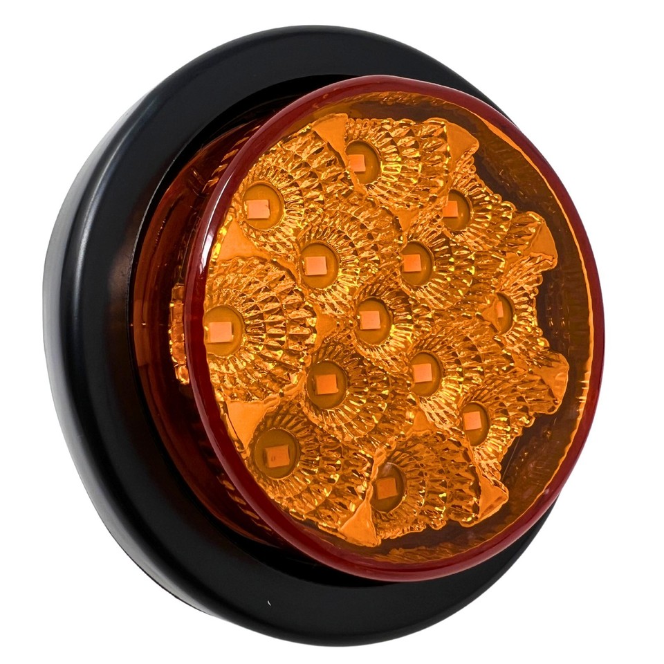 2" Round 13 LED Red/Amber Light Truck Trailer Side Marker Clearance ...