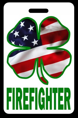 Shamrock USA Flag Firefighter Luggage/Gear Bag Tag - FREE ...